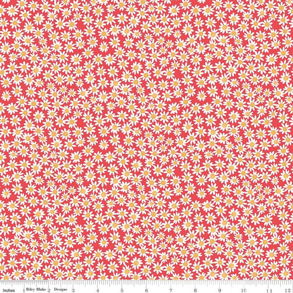 Floral Charms Daisies Raspberry | Riley Blake Designs